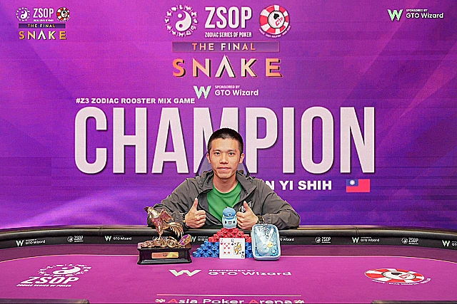 ZSOP: The Final Snake 2025: Yi Shih Lin Claims Zodiac Rooster Mix Game (NLH/PLO) | LifeofPoker